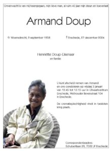 In memoriam Armand Doup - Badmintonvereniging BC Orion Enschede